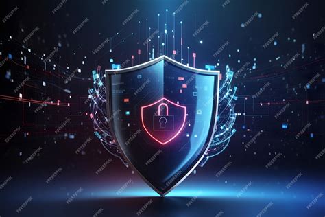 Hitech Shield Of Cyber Security Digital Data Network Protection Highspeed Connection Premium