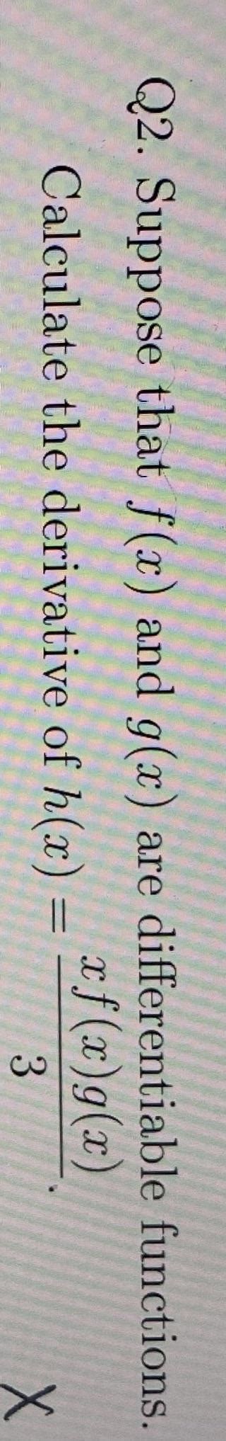 need help with solving derivative question r askmath