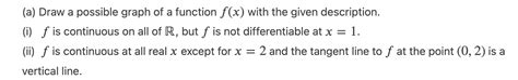 Solved A Draw A Possible Graph Of A Function F X With The Chegg Com