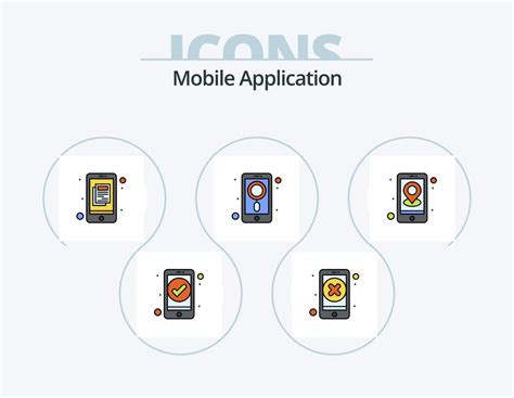 Mobile Application Line Filled Icon Pack 5 Icon Design Media Device