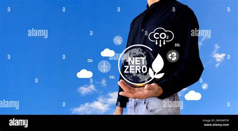 carbon neutral and net zero emissions concepts. natural environment A climate-neutral long-term ...