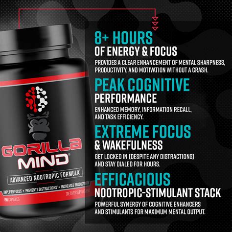 Gorilla Mind Nootropic | Focus, Energy & Productivity Supplement