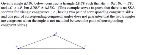 solved given triangle abc below construct a triangle def