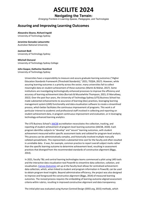 Pdf Assuring And Improving Learning Outcomes