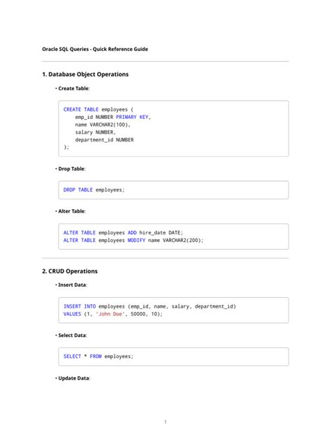 Oracle Sql Queries Guide Pdf Computer Data Data Management Software