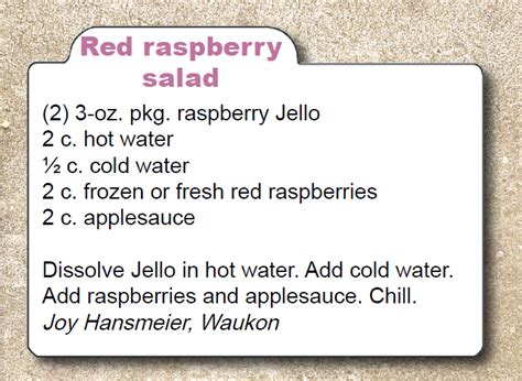 Red Raspberry Salad Allamakee Clayton Electric Cooperative