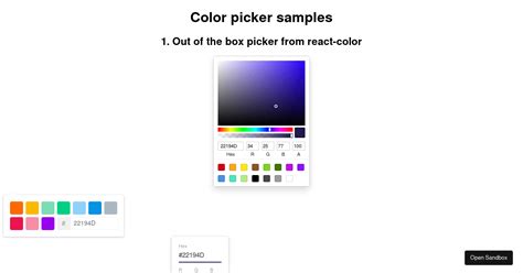 Custom Color Picker Using React Color Forked Codesandbox