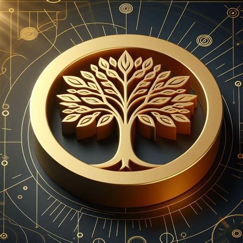 Premium Photo A Gold Circle With A Tree On It That Says Quot Tree Quot