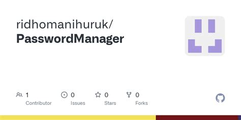 github ridhomanihuruk passwordmanager