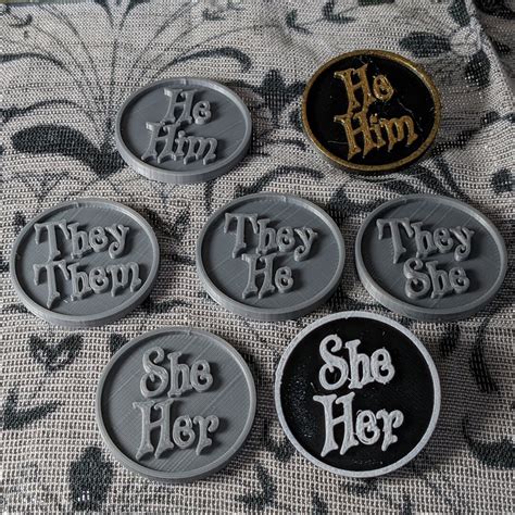 Pronoun Pins Round Gender Pins 3d Stl File Printable Model Theythem