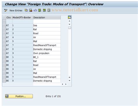 Omg3 Sap Tcode C Mm Pur Modes Of Transport