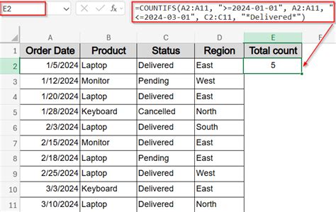 How To Use Countifs With Date Range And Text In Excel Excel Insider
