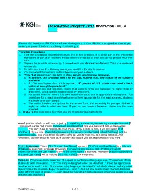 IRB Sample Consent Doc Template PdfFiller