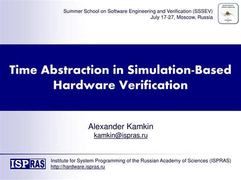 Ppt Time Abstraction In Simulation Based Hardware Verification Powerpoint Presentation Id