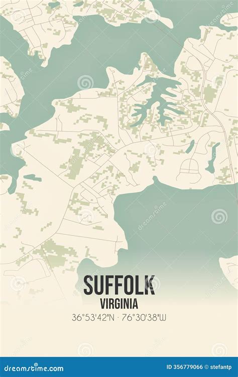 Retro Us Map Of Suffolk Virginia Vintage Street Map Royalty Free Stock Image Cartoondealer