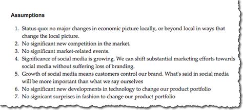 The Value Of Business Plan Assumptions Bplans