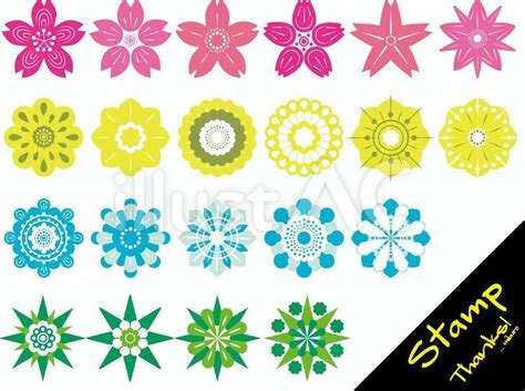 花型スタンプイラスト No 1038787／無料イラストなら「イラストac」