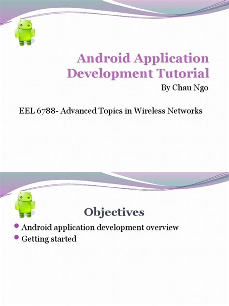 android application development tutorial by chau ngo eel 6788 advanced