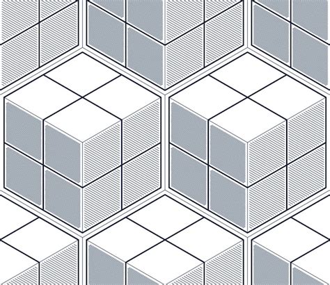 Premium Vector Geometric Cubes Abstract Seamless Pattern 3d Vector Background Technology