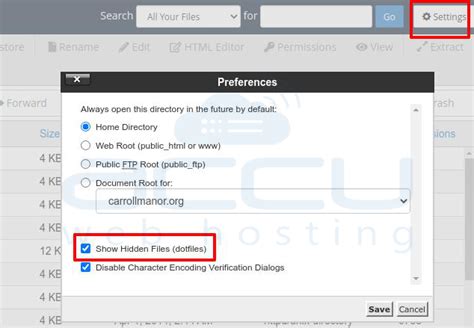 How To Show Hidden Files At CPanel File Manager AccuWebHosting
