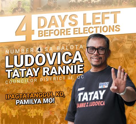 Tatay - 𝐍𝐔𝐌𝐄𝐑𝐎 𝟒 Tulad ng numero ng ating Tatay ng Bayan, Konsehal Tatay Rannie Ludovica sa ...