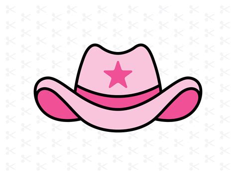 Pink Cowboy Hat Svg Png Eps Pdf Ai Dxf Cute Cowgirl Hat Cowgirl