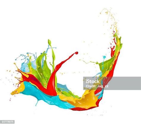 흰색 배경의 채색기법 Splashes 0명에 대한 스톡 사진 및 기타 이미지 0명 3차원 형태 노랑 Istock