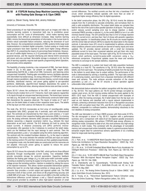 Pdf A 1topsw Analog Deep Machine Learning Engine With Floating Gate
