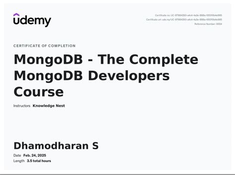 Udemy Learning Techgrowth Techjourney Mongodb Dhamodharan S