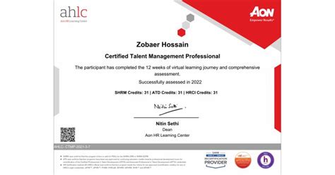 Zobaer Hossain On Linkedin Certified Talent Management Professional