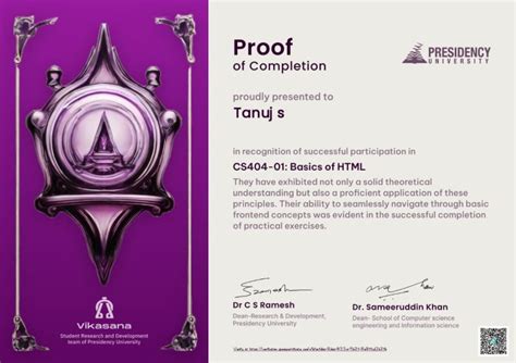 Tanuj S On Linkedin Presidencyuniversity Webdevelopment Html Css Certificate