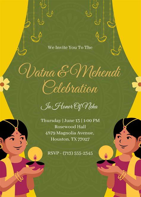 Free Wedding Mehendi Invitation Template To Edit Online