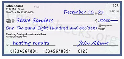 How To Write A Check For 1800 Dollars Cheap Checks