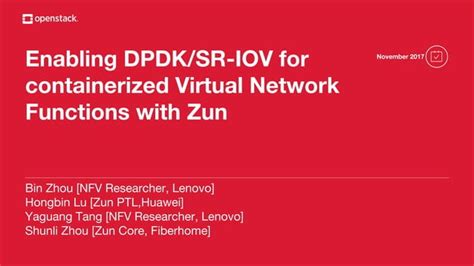 Enable Dpdk And Sr Iov For Containerized Virtual Network Functions With