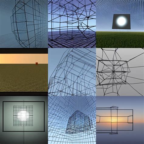 Wireframe Of A Single Cube In The Centre Of The Stable Diffusion OpenArt