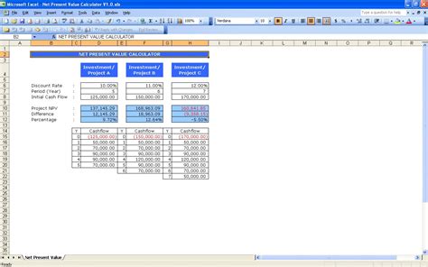 Npv Excel Spreadsheet Template — Db