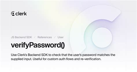 Js Backend Sdk Verifypassword