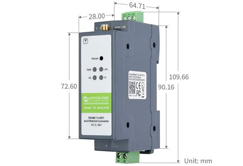 New Arrival Hot Sell Waveshare Rail Mount Serial Server RS WIFI Ethernet Module Modbus MQTT