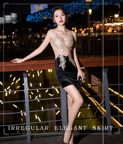 Sexy Sheer Lace Night Club Velvet Evening Party Short Dress Florashe