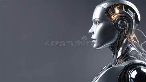 Female Humanoid Robot Human And Machine Future Of Artificial Intelligence Clean Background