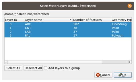 QGIS Adding An ArcINFO Coverage North River Geographic Systems Inc