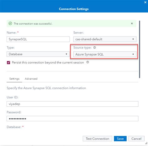 Sas Viyacas Access To Azure Synapse Sql Pool Sql Dw