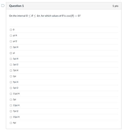 Solved On the interval 0θ4π for which values of θ is Chegg com