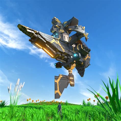 小黑猫爱吃鱼~三维渲染飞船 花瓣网