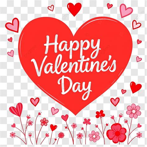 하트와 꽃으로 해피 발렌타인 데이 그래픽 해피 발렌타인 데이 그래픽 발렌타인 데이 그래픽 하트와 꽃 Png 일러스트 및 이미지 에 대한 무료 다운로드 Pngtree