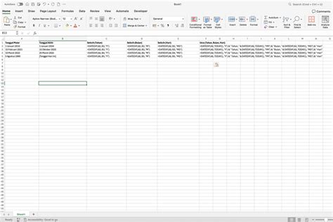 cara menggunakan formula datedif di microsoft excel