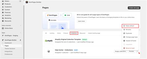 Set A Gempages Page As Default Help Center
