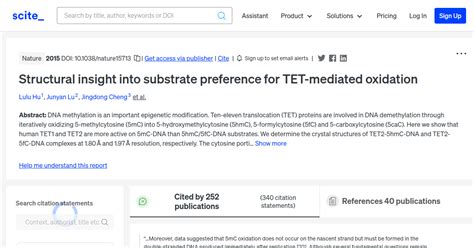 Citation Report Structural Insight Into Substrate Preference For Tet