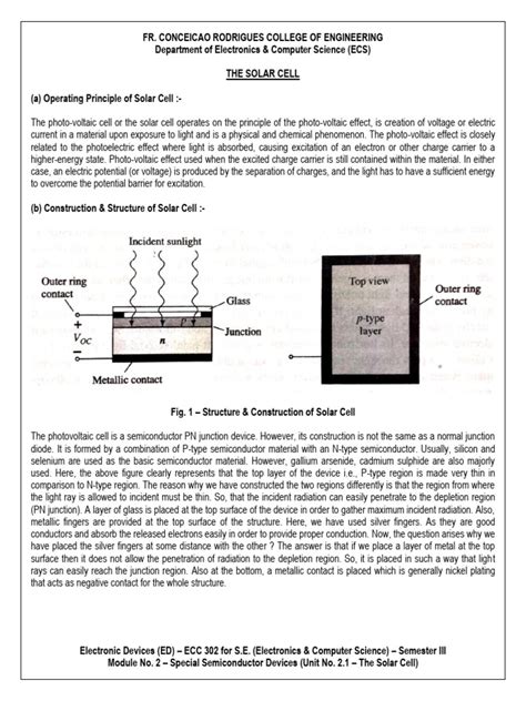 Solar Cell Basics For Ecs Students Pdf Solar Cell Pn Junction