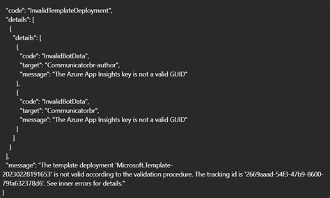 2nd the azure app insights key is not a valid guid code